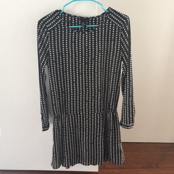 H&M | Dresses | Nwt Hm Star Print Black Dress | Poshmark